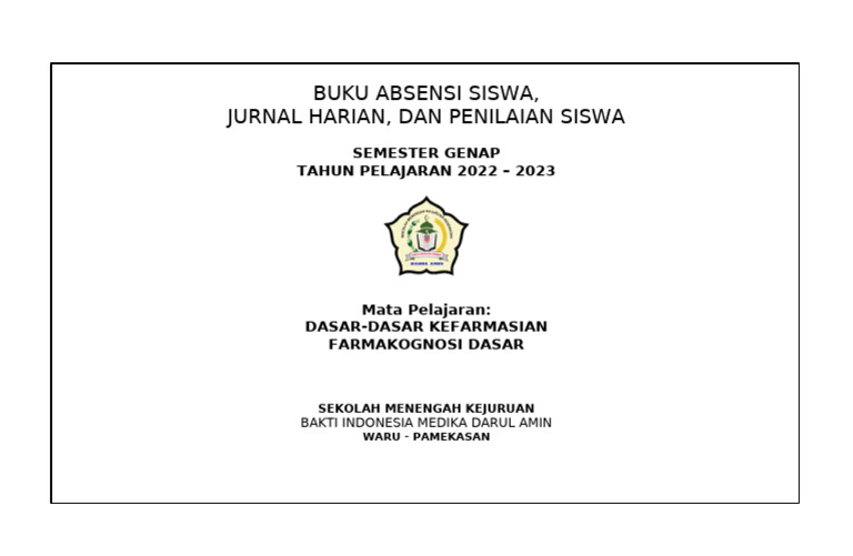 Cover Buku Absensi Siswa | PDF