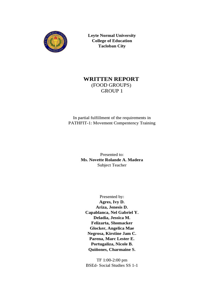 FOOD-GROUPS-PATHFIT | PDF | Foods | Vitamin