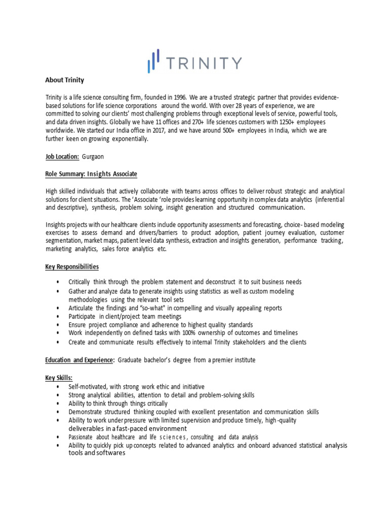 JD - Insights Associate 2024-25 | PDF | Analytics | Data Analysis