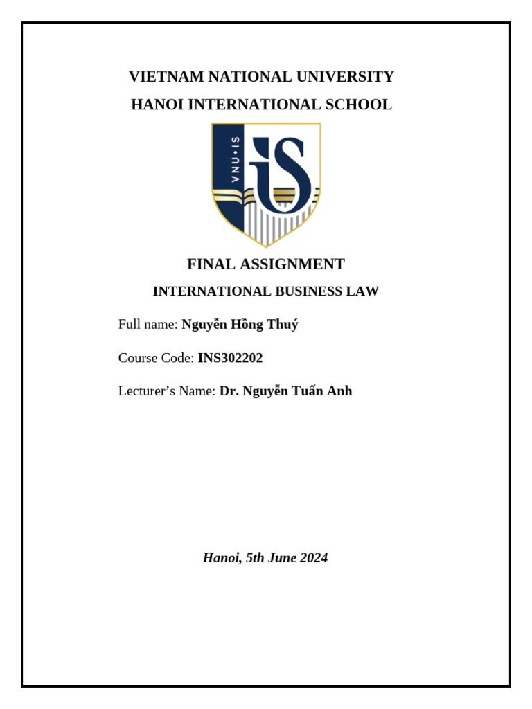 final luật kdqt | PDF | World Trade Organization | Mediation