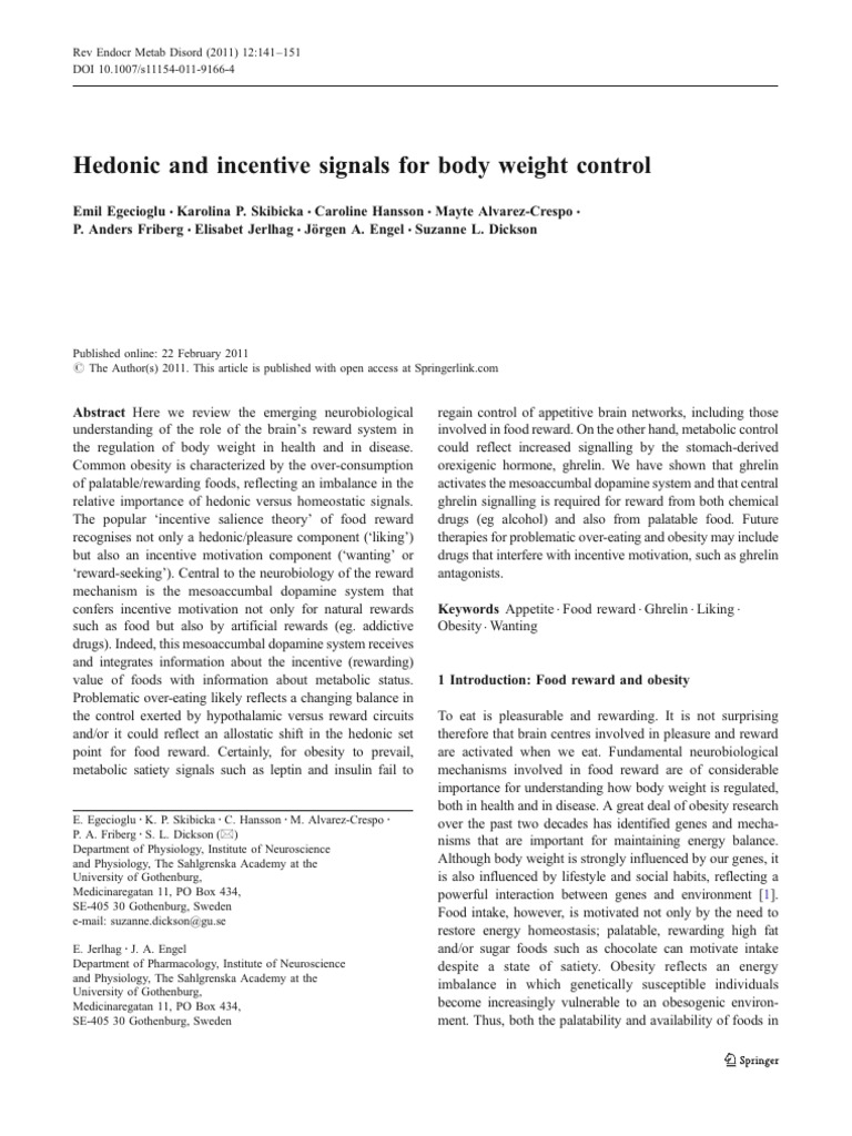 Brain Reward System in Obesity | PDF | Reward System | Leptin
