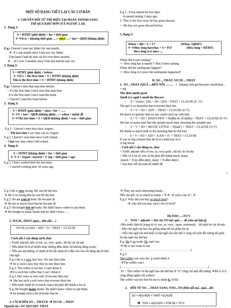 Viet Lai Cau - Handout - Students - K55D1 | PDF