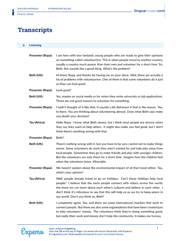 Ethical Travel: Voluntourism Insights | PDF | Social Science | Foreign ...