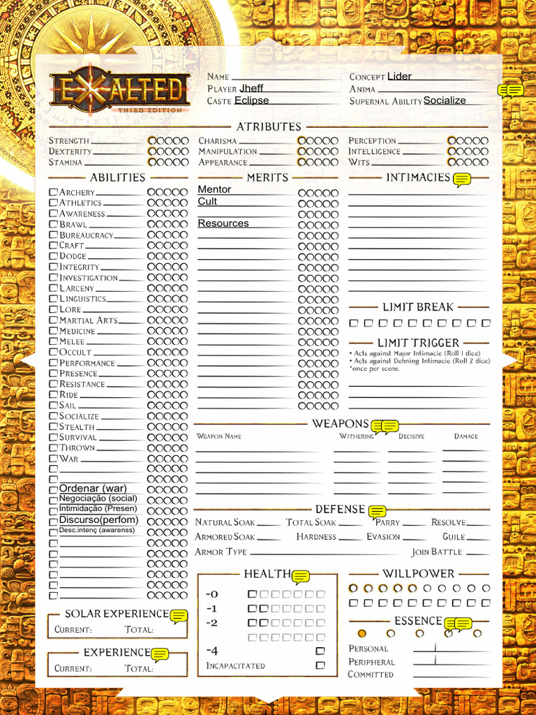 Exalted Character Com Stikers | PDF