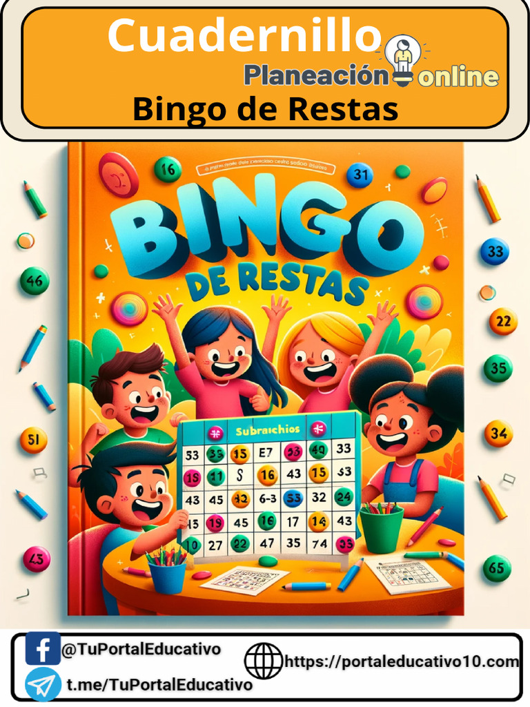 Bingo de Restas Aprendizaje Divertido para Dominar Las Matemáticas ...