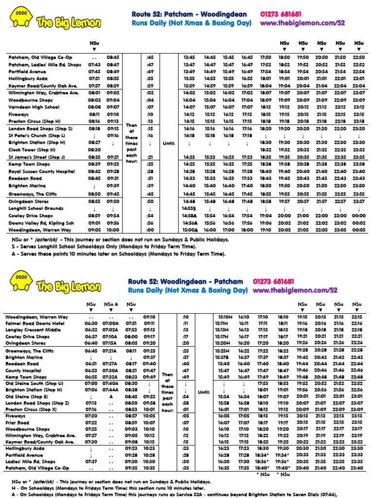 WP Contentuploads202409The Big Lemon Route 52 From 22 Sep 2024 PDF | PDF