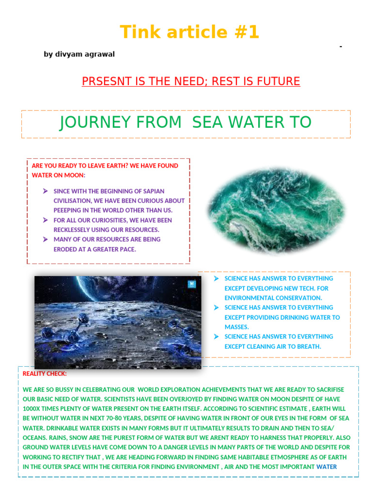 Tink Article #1: Journey From Sea Water To Lemonade | PDF | Social Science