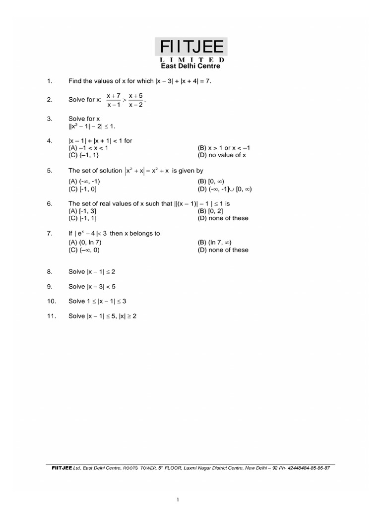 Absolute Value | PDF