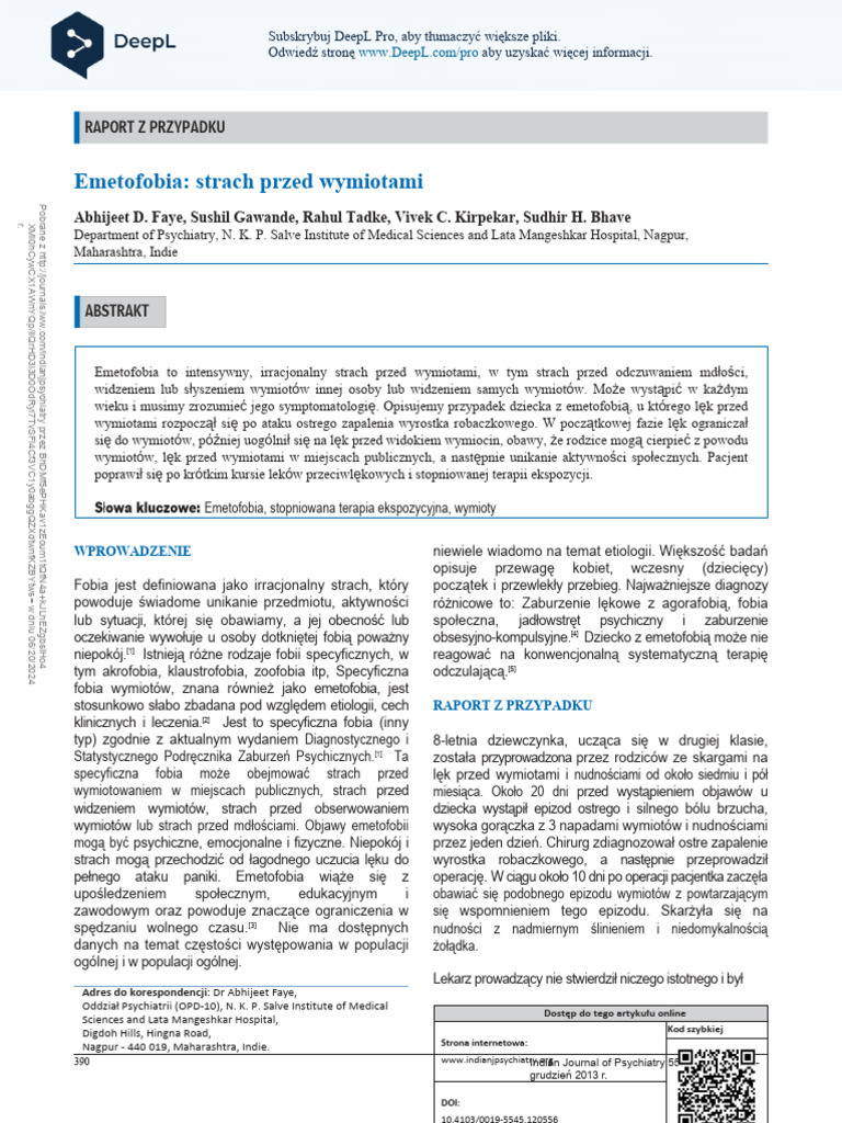 Emetophobia A Fear of Vomiting.18 PL | PDF