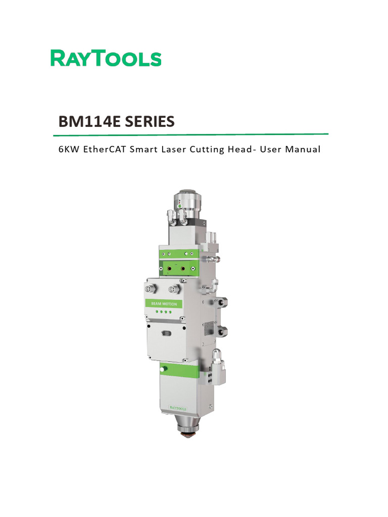 1 - User Manual-BM114E - 6KW EtherCAT Smart Laser Cutting Head - V1.0 | PDF | Water | Optical Fiber