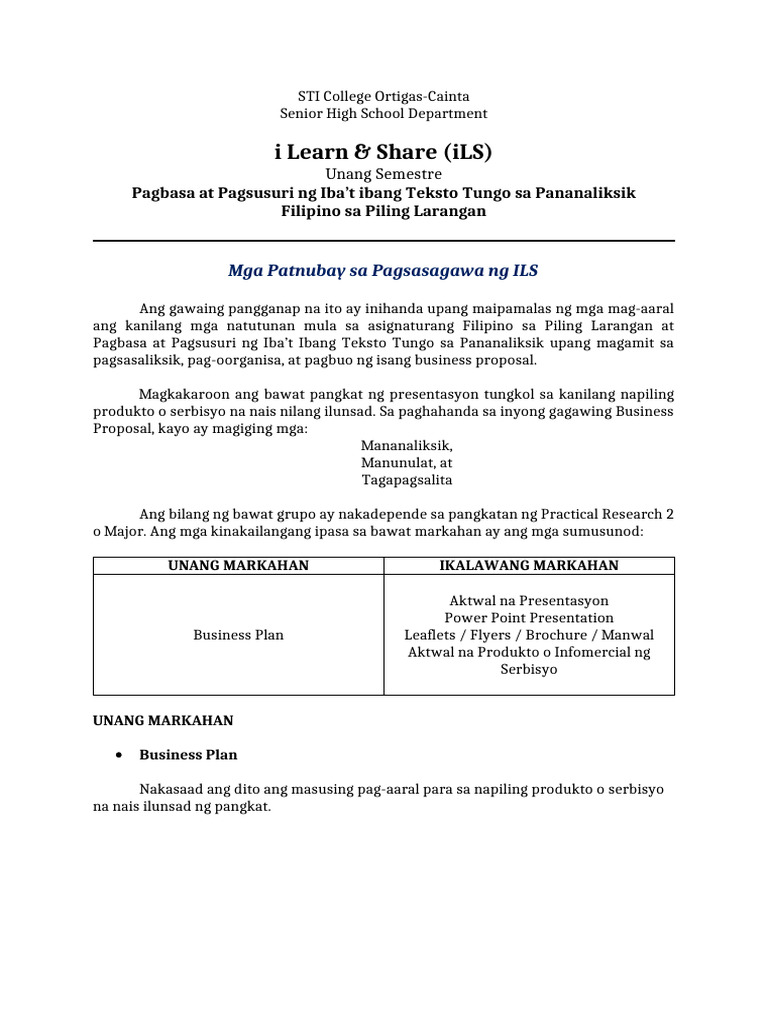 02 Business Plan Outline 2 | PDF