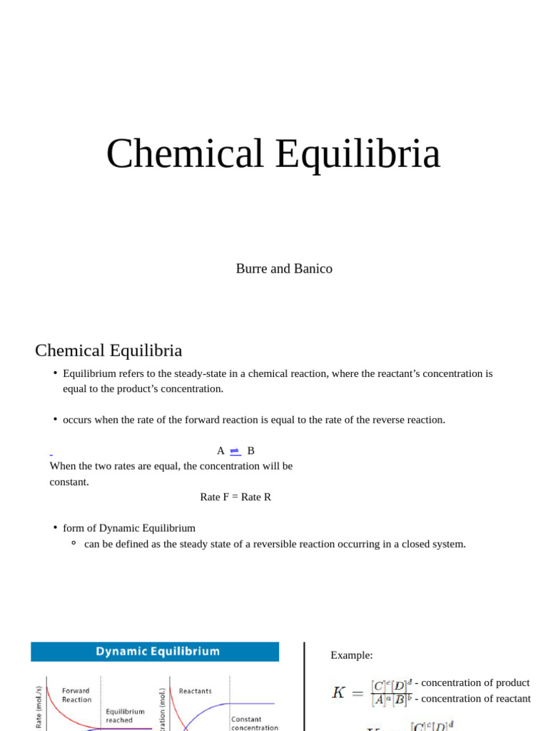 Chemical Equilibria | PDF | Chemical Equilibrium | Physical Sciences