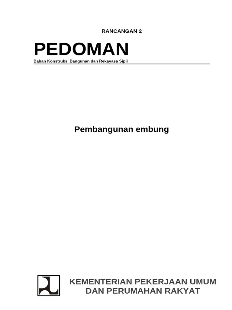 Pedoman Pembangunan Embung - Hasil Konsensus | PDF