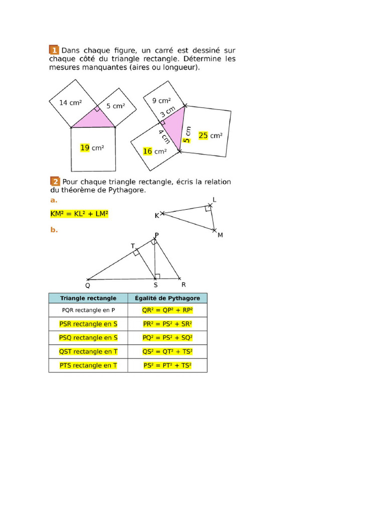 Correction Exercices Pythagore | PDF