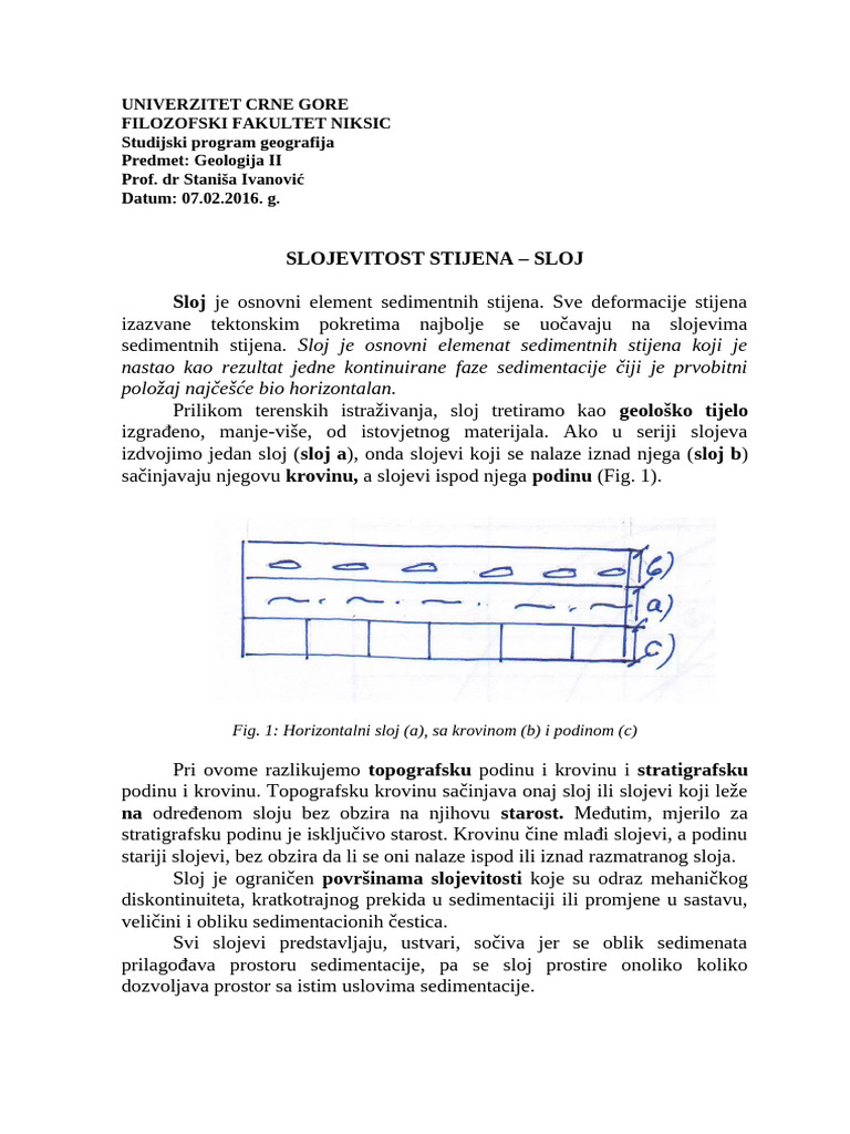 Slojevitost Stijena Sloj | PDF