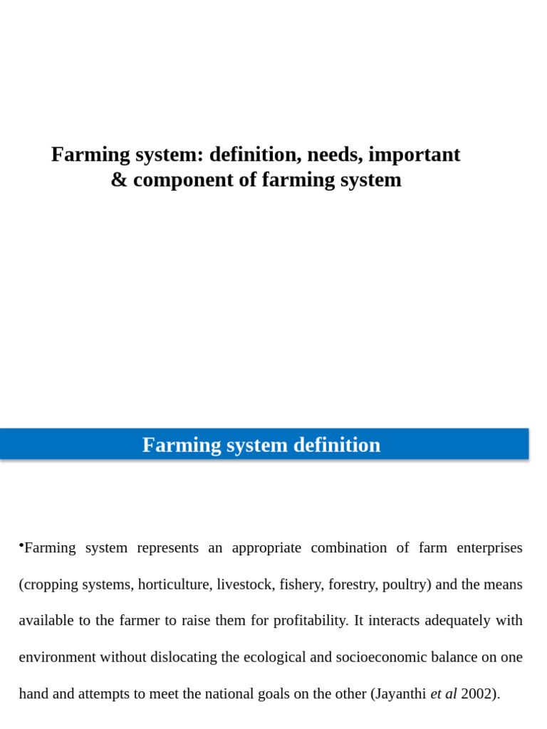 1st Farming System Definition, Needs, Important & Component of Farming ...
