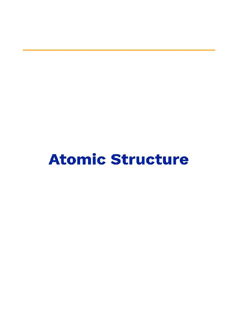 Atomic Structure | PDF