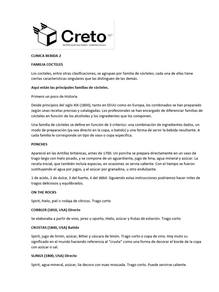 MÓDULO 4 - Clínica en Bebidas 2 | PDF | brandy | Bebida