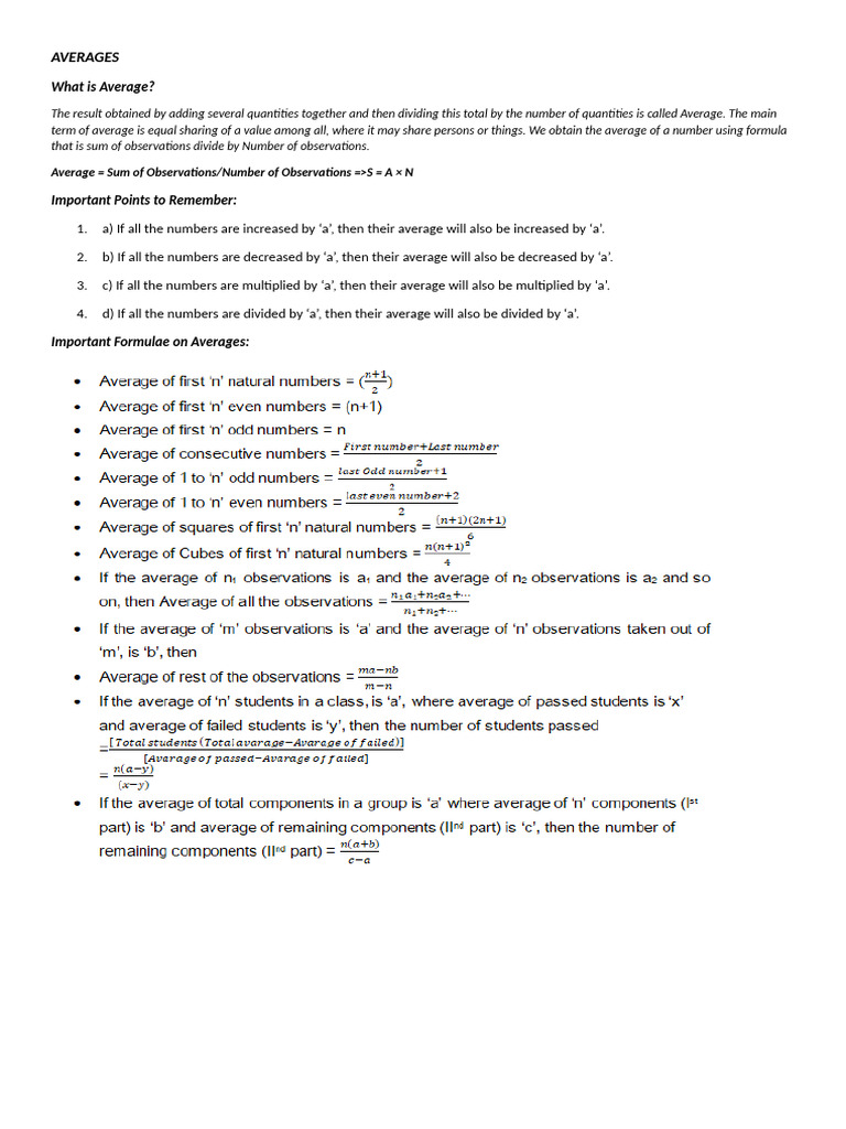 Understanding Averages Basics | PDF | Teaching Methods & Materials