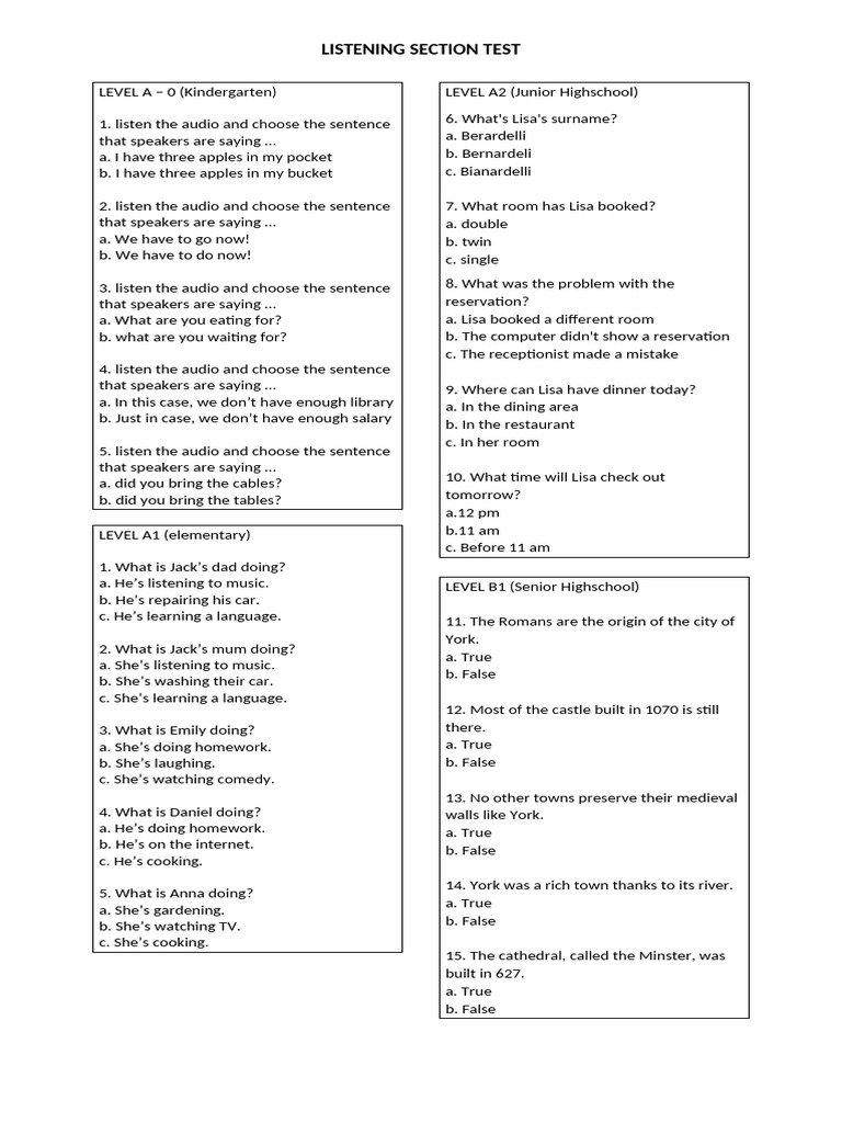 listening test | PDF