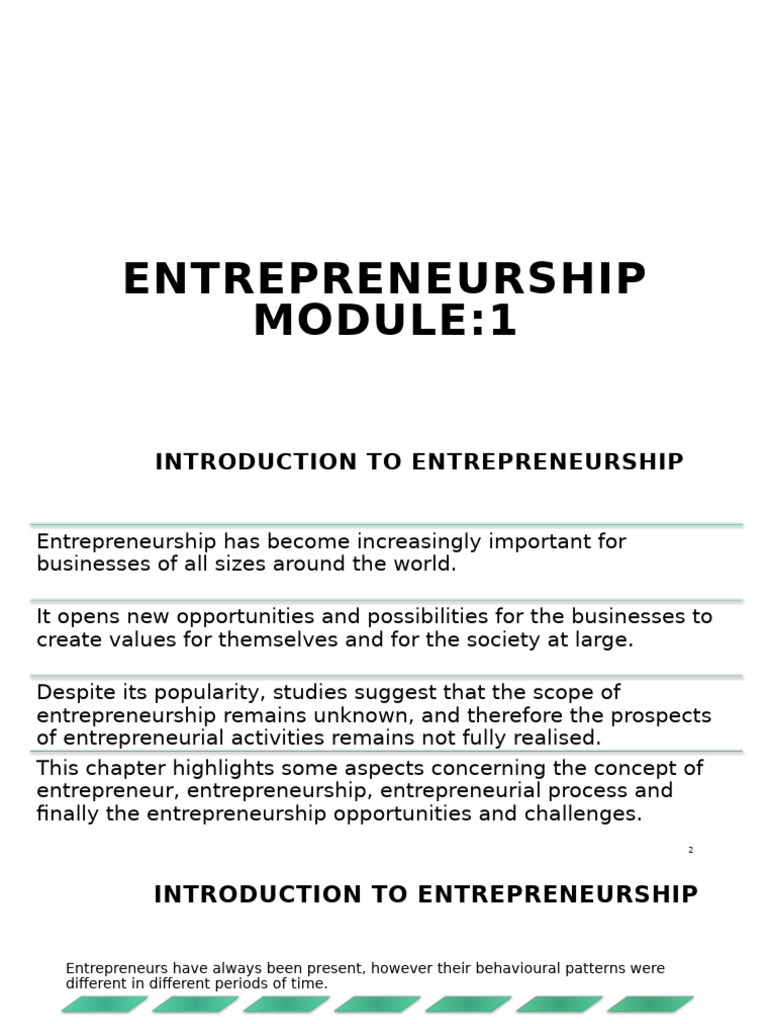 Module 1. Entrepreneurship | PDF | Entrepreneurship | Market (Economics)
