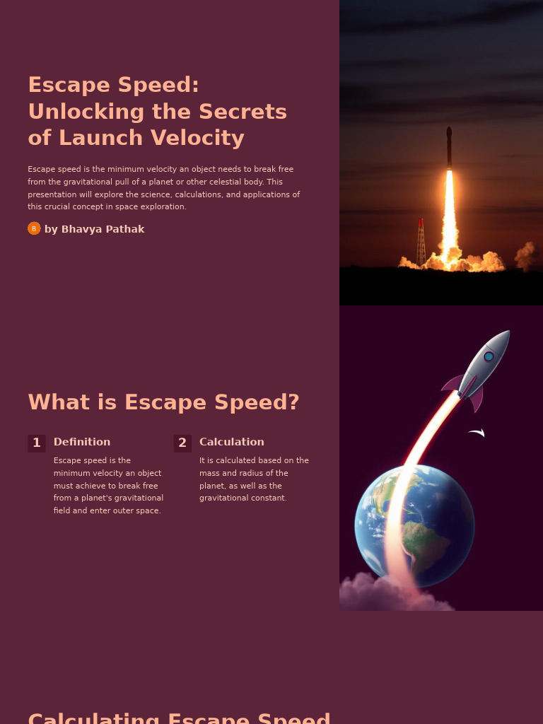 Escape Speed Unlocking The Secrets of Launch Velocity | PDF ...