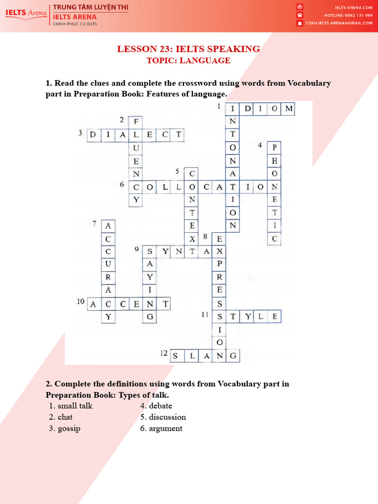 Speaking - Language - Homework - Key | PDF