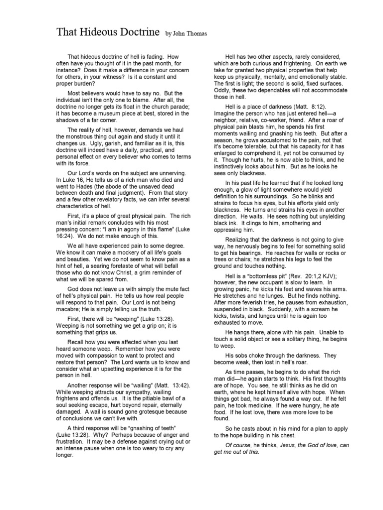 Hideous+Doctrine | PDF | Hell | Sin