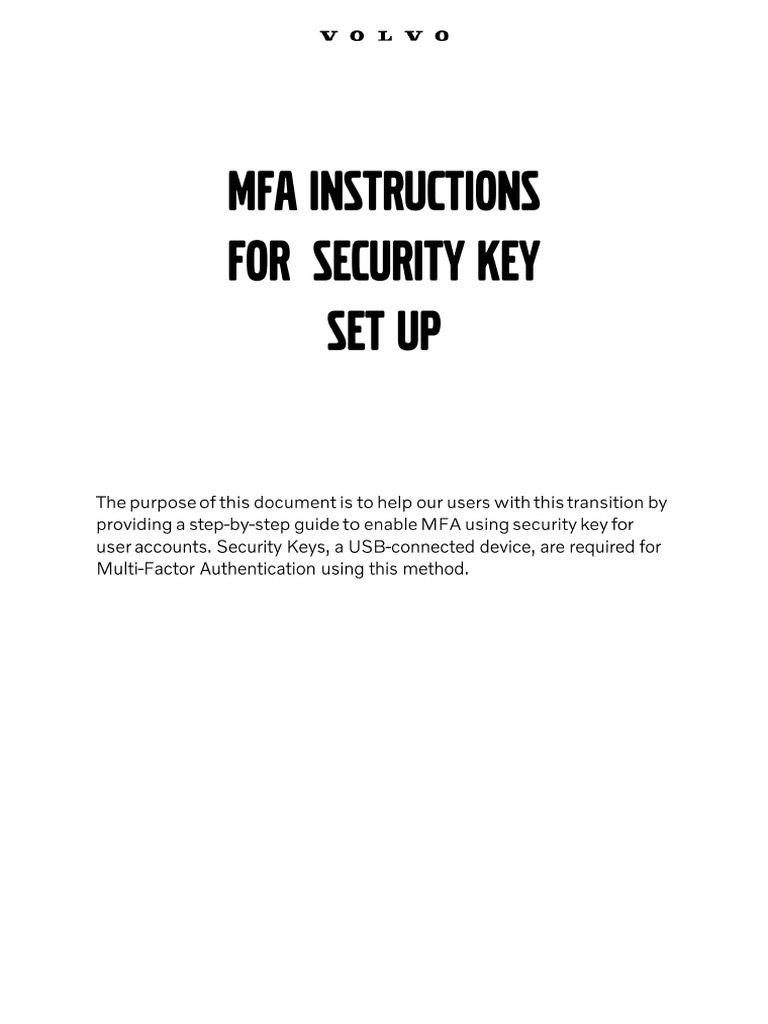 Setup MFA Security Key Guide | PDF