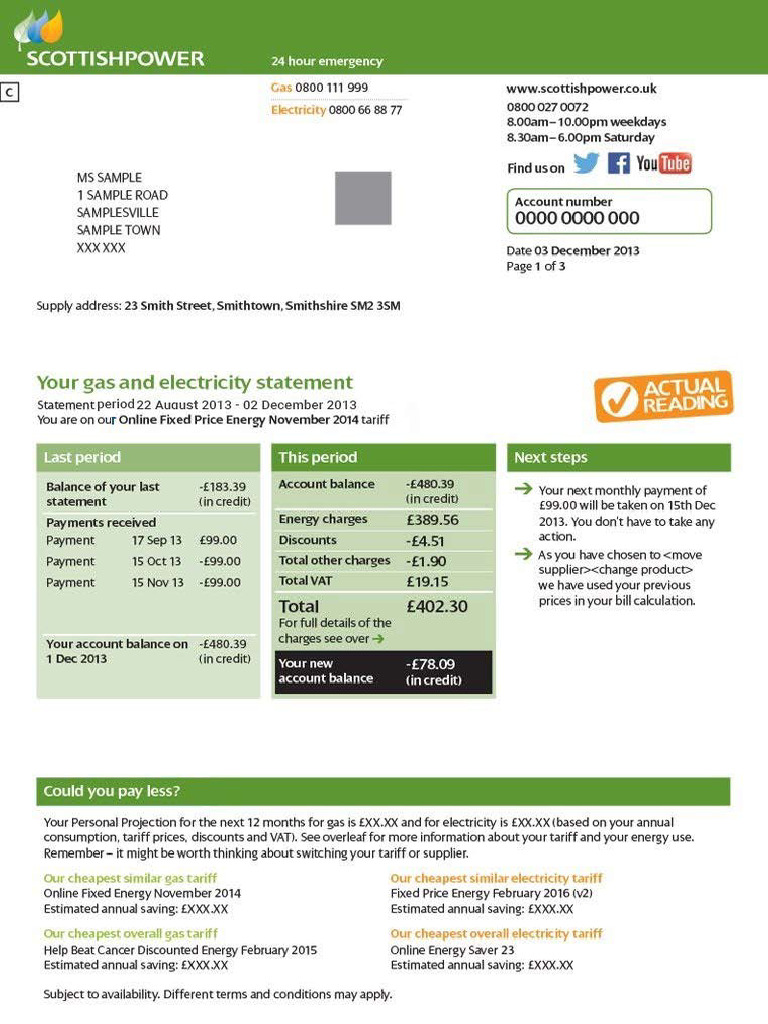 Scottish Power Bills 1 | PDF