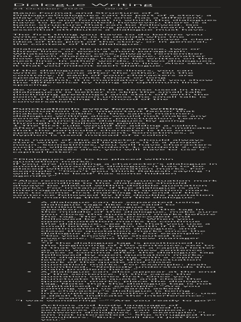 Dialogue Writing | PDF