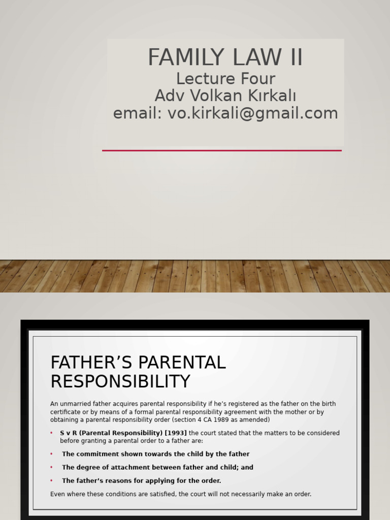 Family Law II WK 4 Parental Responsibility | PDF | Child Support | Family