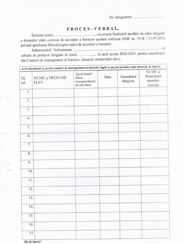 Model Proces Verbal Predare Dosar | PDF