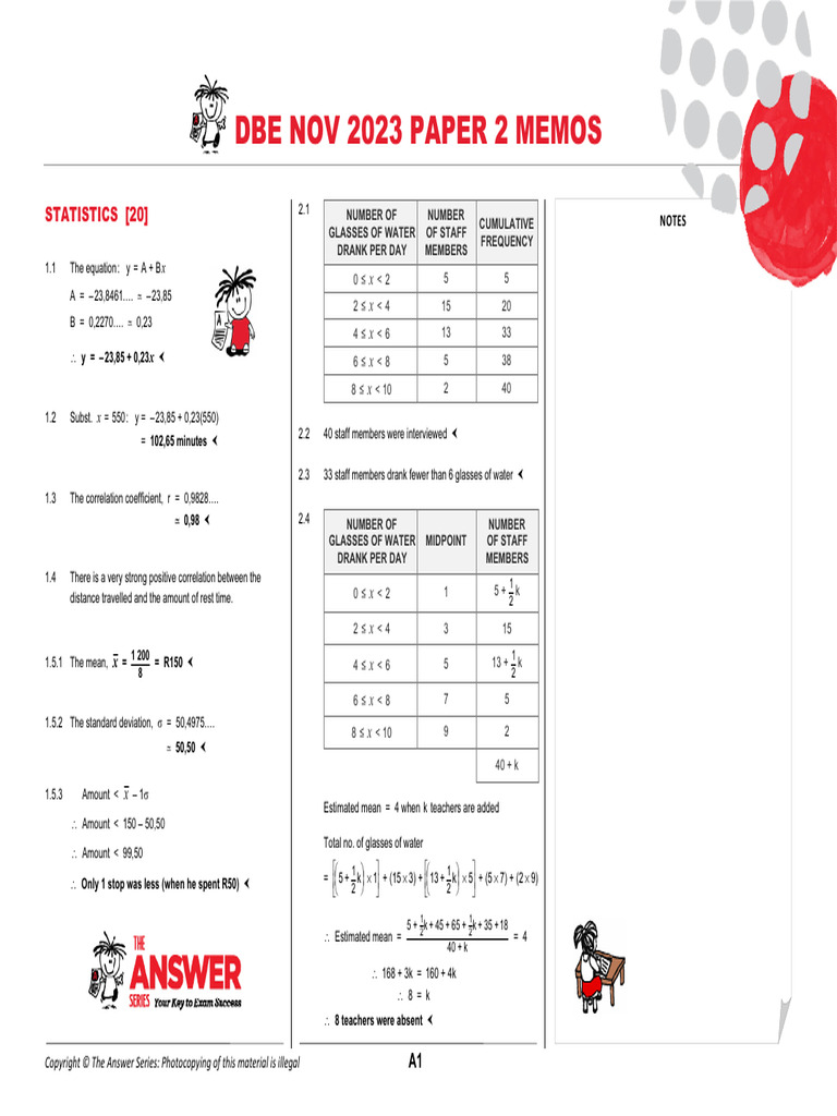GR 12 Maths Nat Nov 2023 Paper 2 Memo | PDF