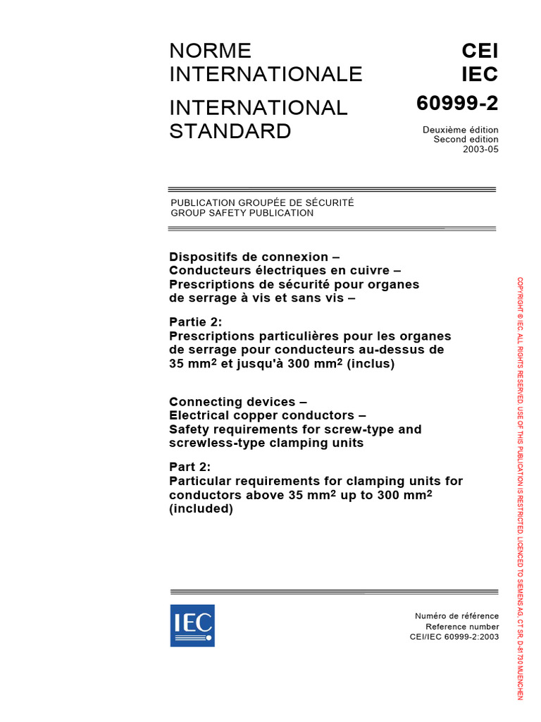 Iec 60999-2 | PDF | Commission électrotechnique internationale ...