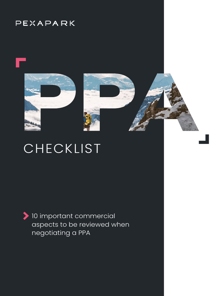 Pexapark Ppa Checklist 2022 | PDF | Surety | Prices