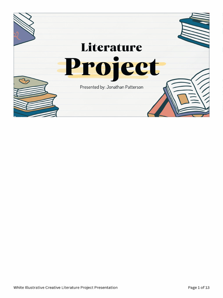 White Illustrative Creative Literature Project Presentation - 20241117 ...