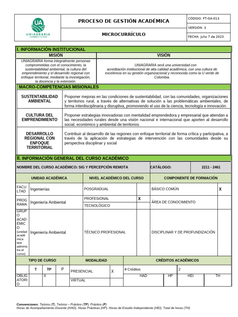 3r Semestre - SIG y Percepción Remota 2024-2 | PDF | Sistema de ...