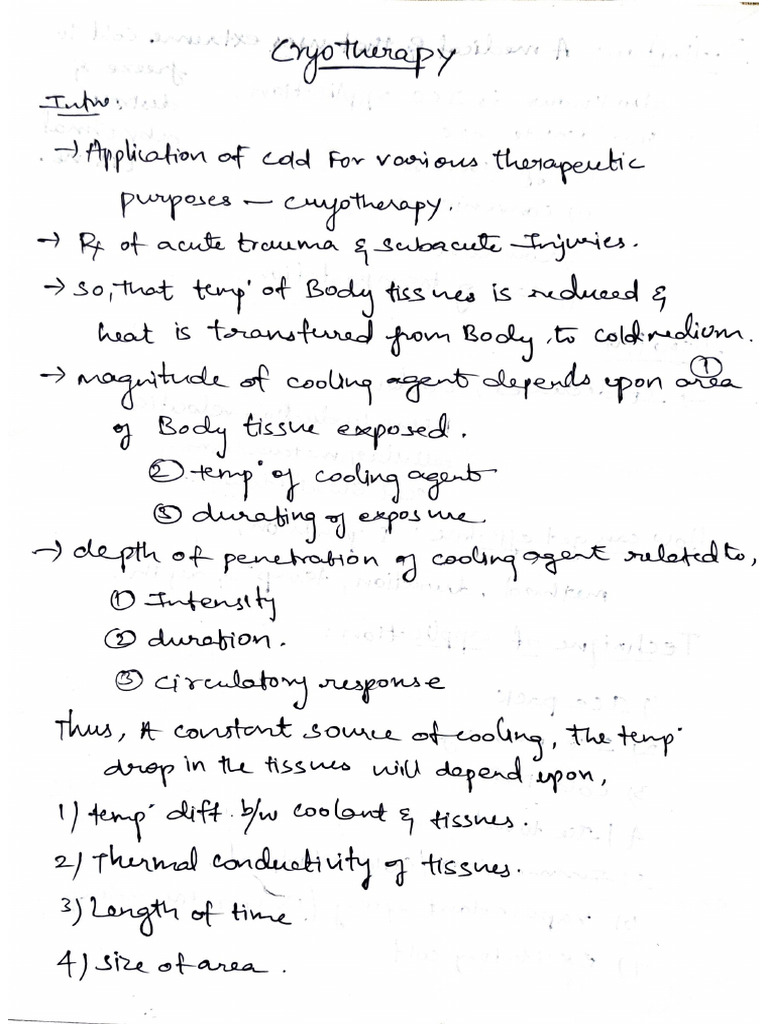 Cryotherapy Hints | PDF