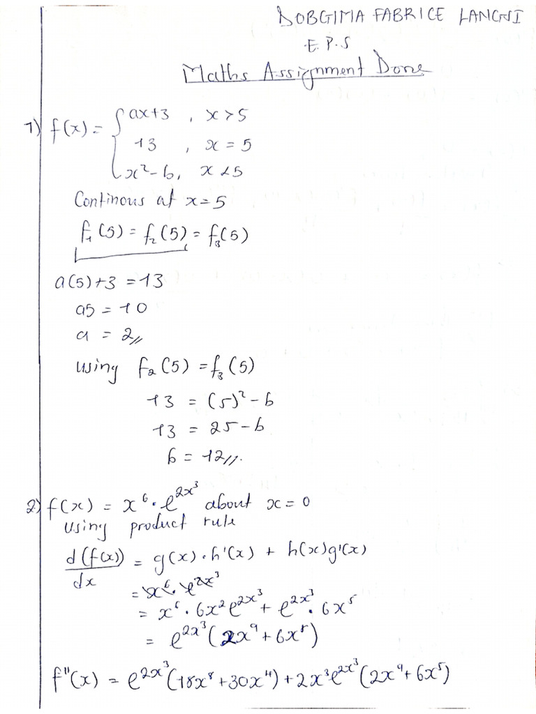 Maths Assignment | PDF