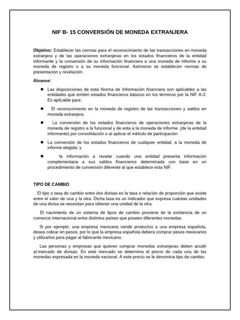 Conversión de Moneda en Estados Financieros | PDF | Tipo de cambio | Moneda