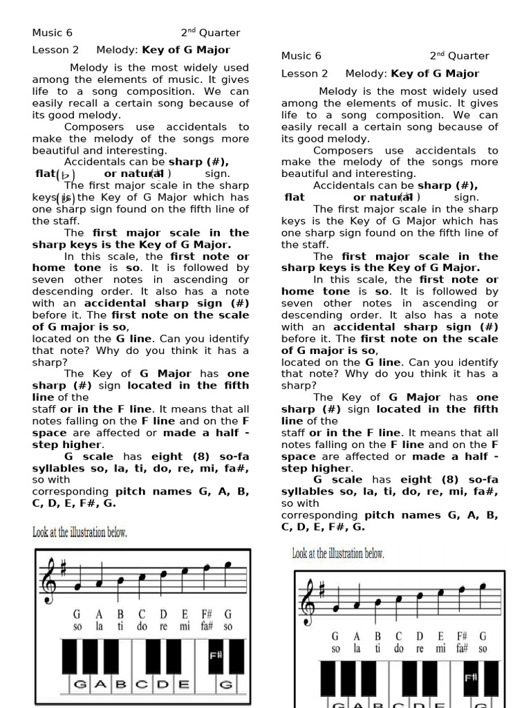 G Major Scale with Accidentals | PDF | Scale (Music) | Musical Scales