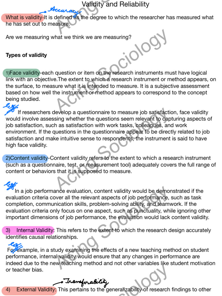 Validity And Reliability Pdf Validity Statistics Educational