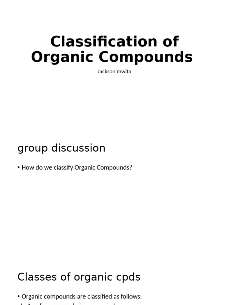 Session 2. Classification of Organic Compounds | PDF | Heterocyclic ...