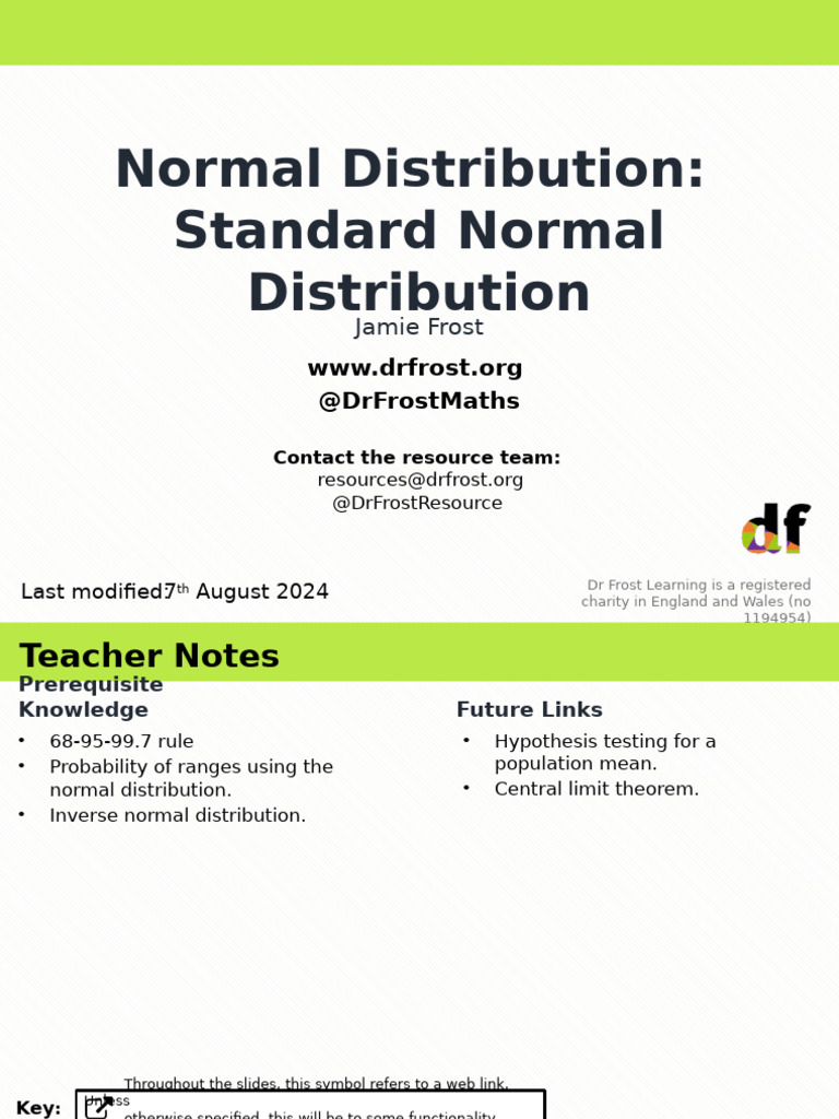 Normal Distribution - Standard Normal Distribution - Lesson | PDF ...