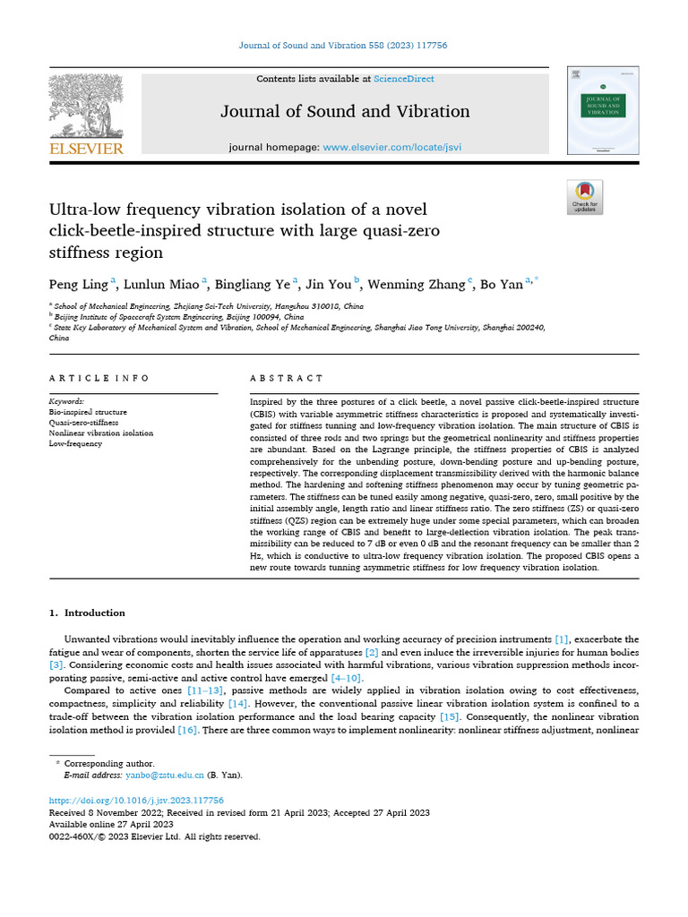 03 Ultra-Low Frequency Vibration Isolation of A Novel Click-Beetle-Inspired Structure With Large ...