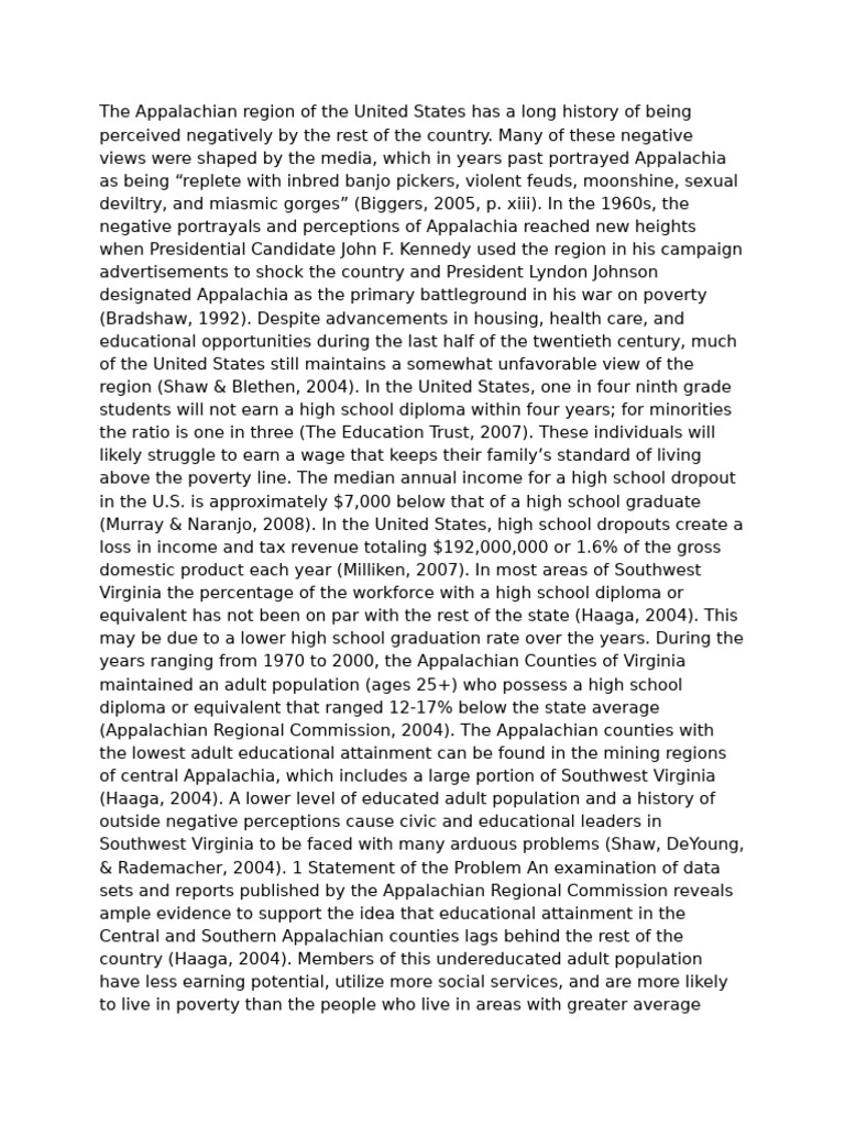 Make A Point | PDF | Socioeconomic Status | Appalachia