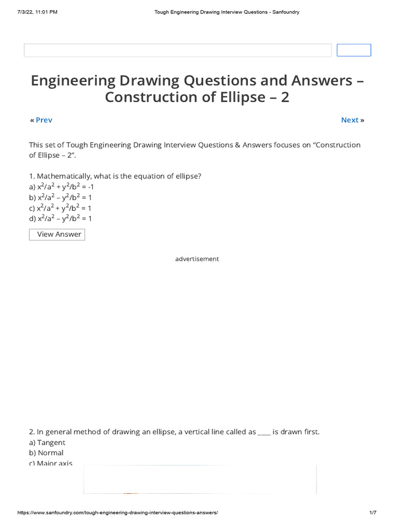 Tough Engineering Drawing Interview Questions - Sanfoundry | PDF ...