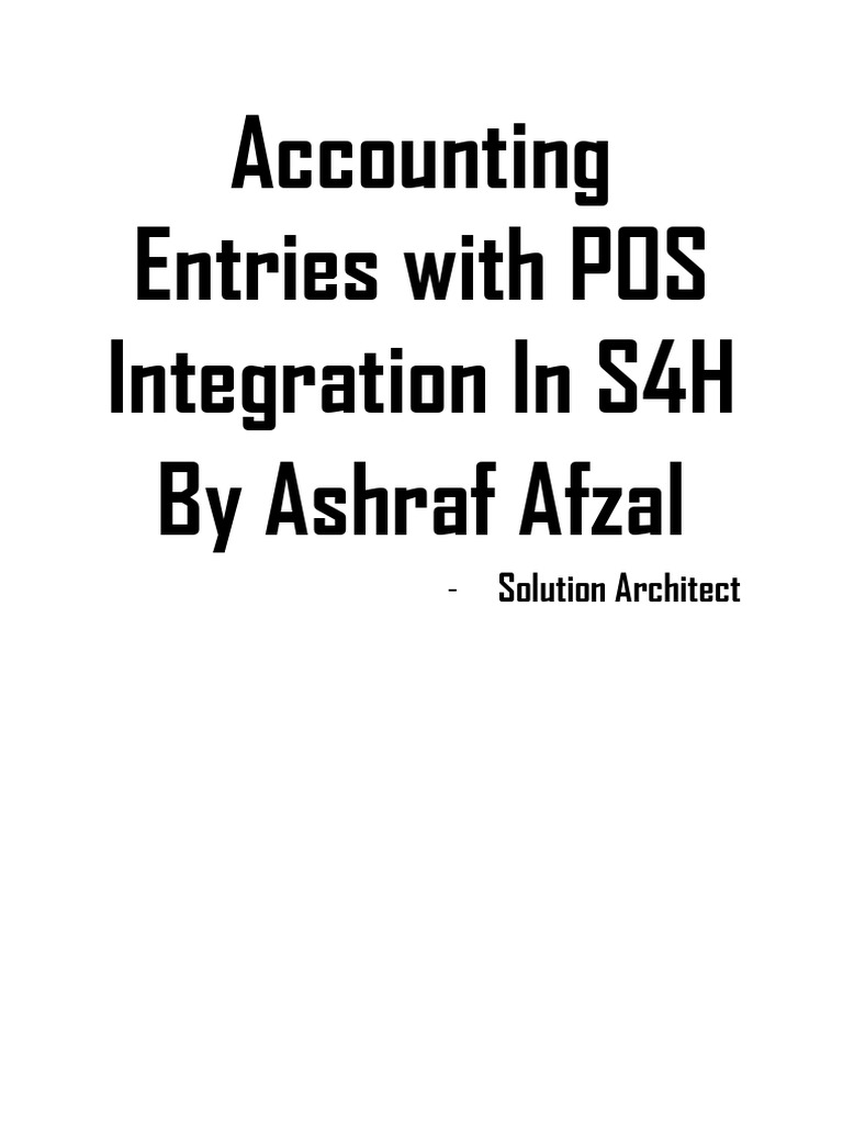 Accounting Entries for POS in S4H | PDF | Point Of Sale | Value Added Tax