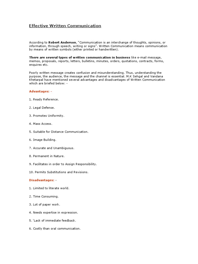 Written Communication Pdf